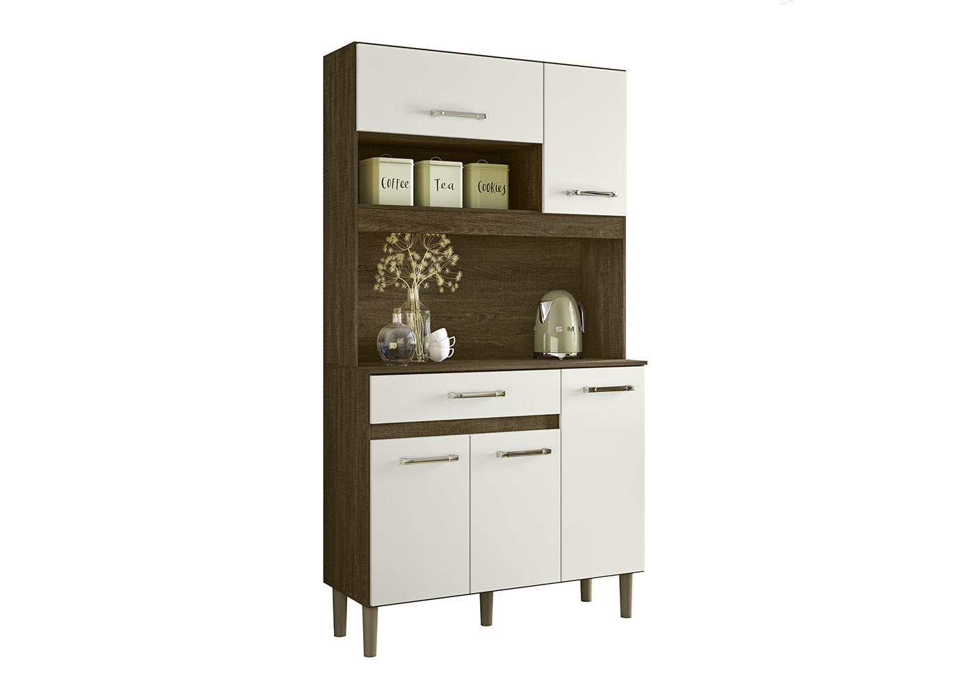 Mueble de cocina Yuracaré C - Blanco con café