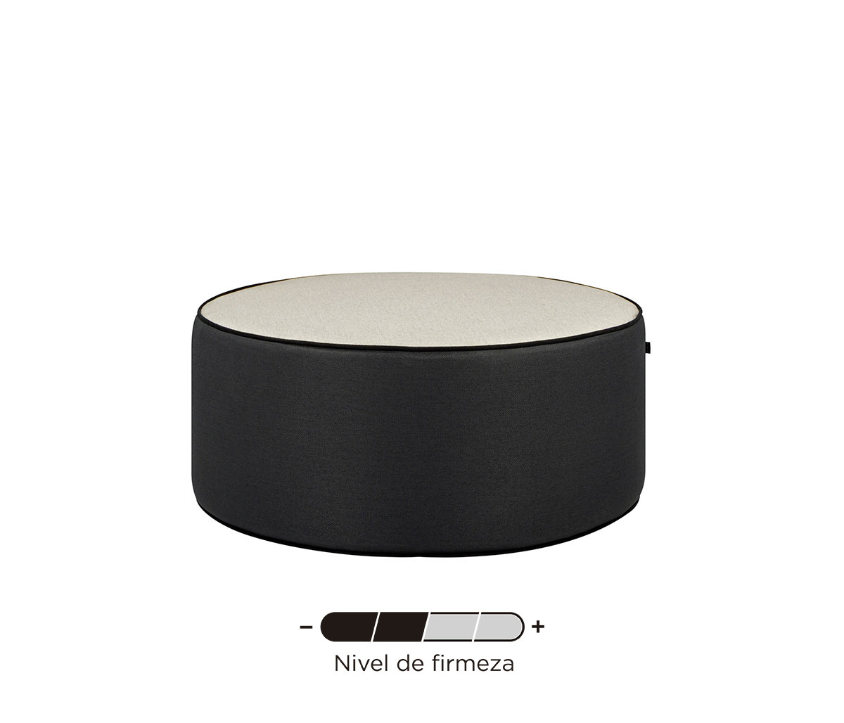 Puff circular Canneo - Gris oscuro