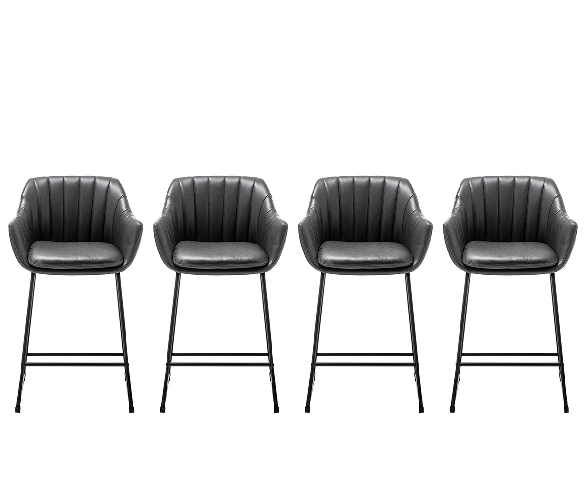 Set de 4 Bancos altos Tepeyanco 65 cm - Gris oscuro